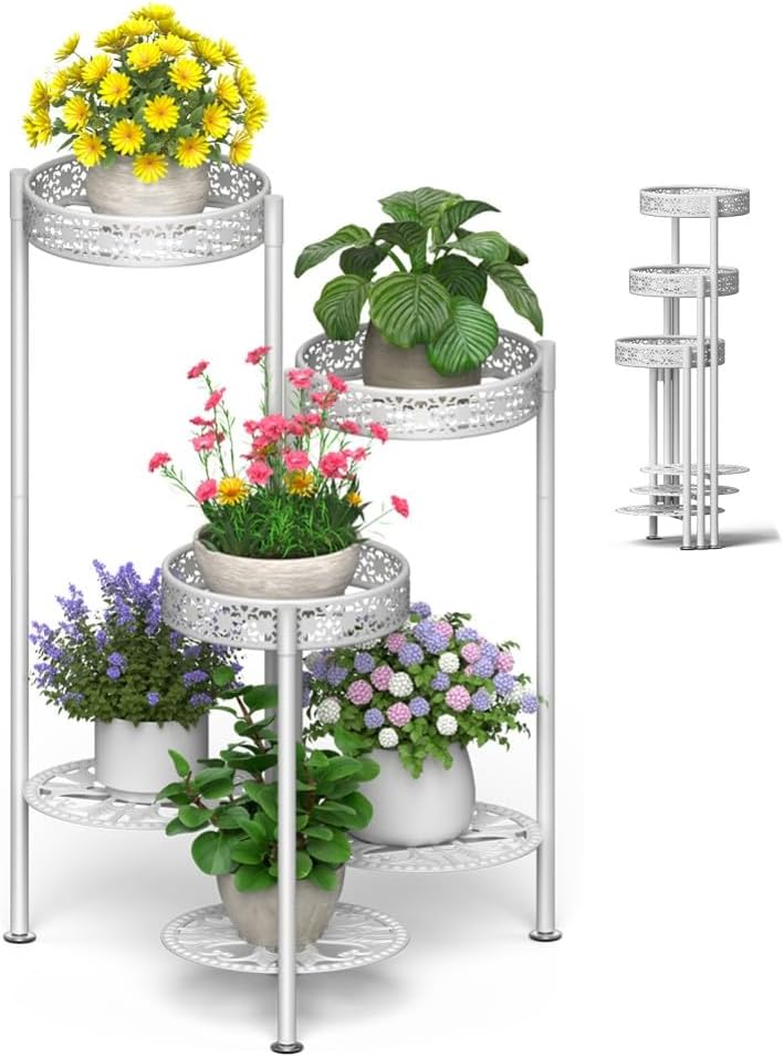 Amazon.com : Nidouillet Metal Plant Stand, 6 Tier Folding Plant Corner ...