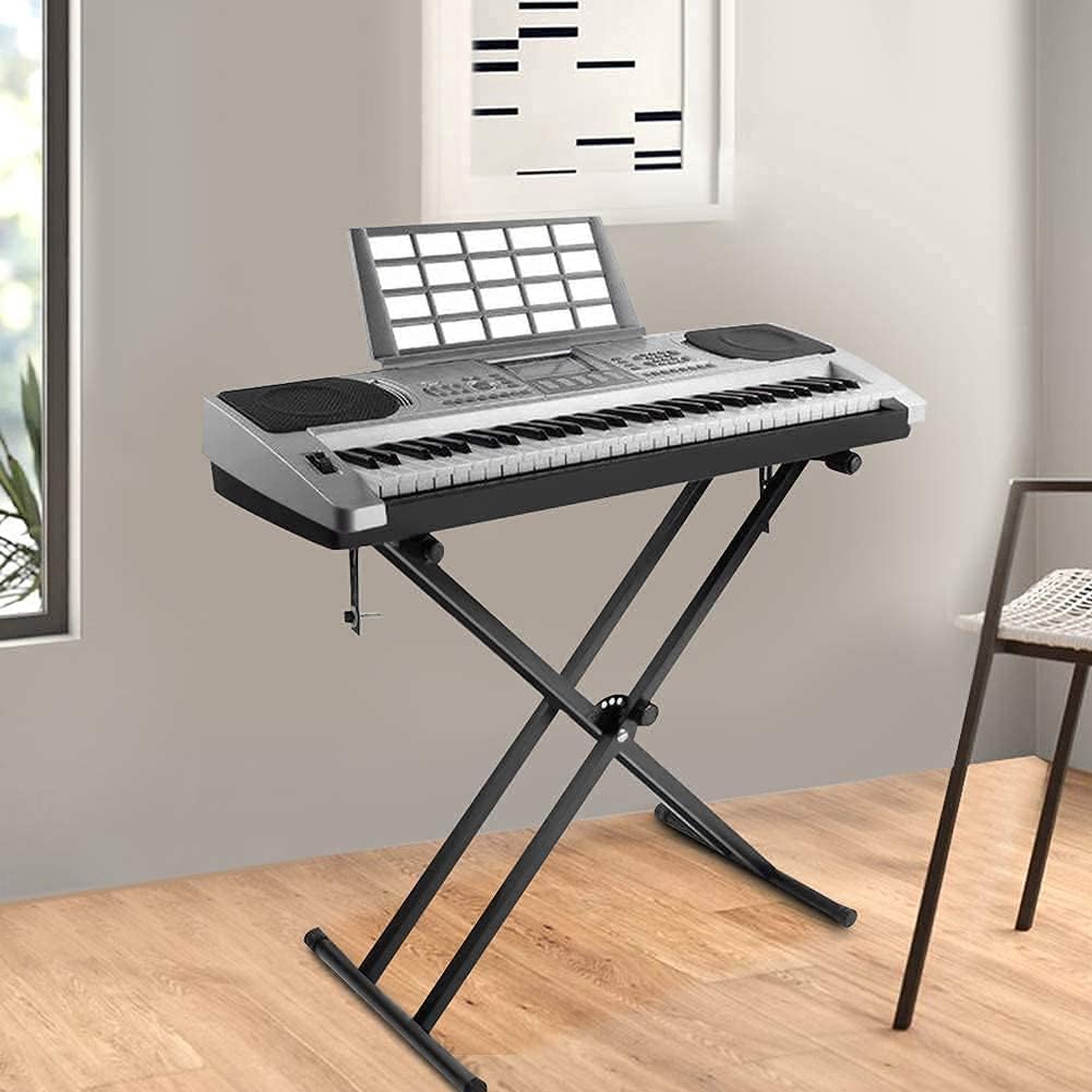 Double Braced X Frame Keyboard Stand, Foldable Reinforced Keyboard ...