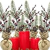 Amazon.com: BANBERRY DESIGNS Burlap Holiday Floral Pots - Set of 4 ...