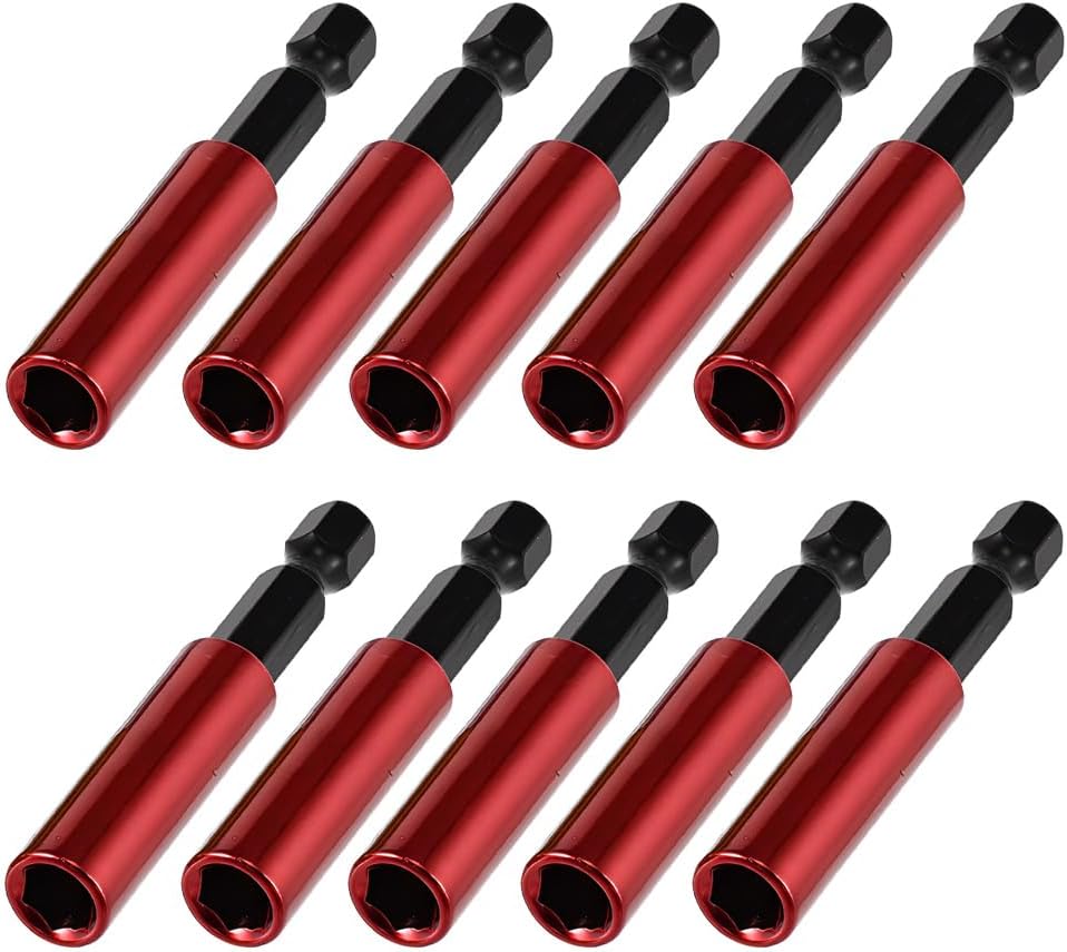 Saipe 10pcs 60mm Magnetic Drill Bit Holder, 1/4 Inch Hex Shank ...