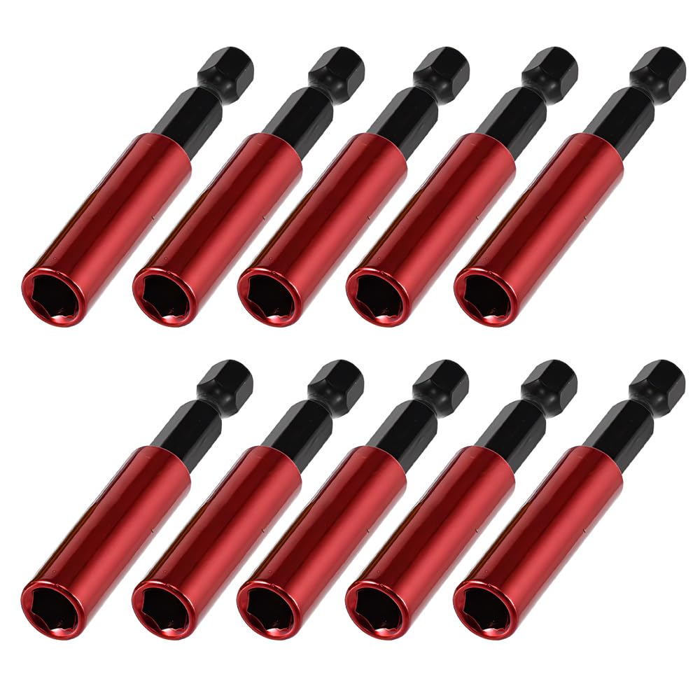 Saipor 10pcs 60mm Magnetic Drill Bit Holder, 1/4 Inch Hex Shank ...