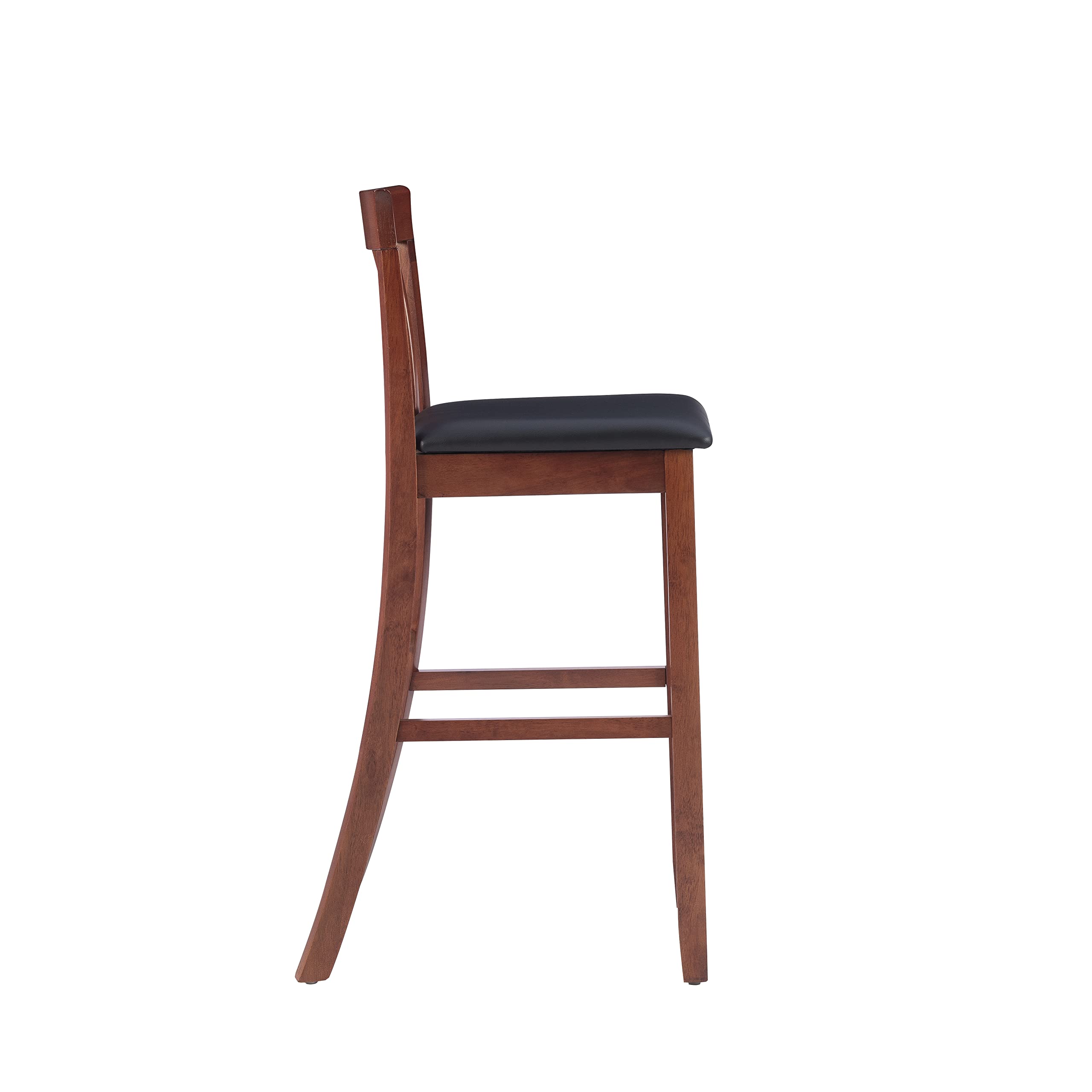 Linon Torino Collection Craftsman Bar Stool 30, Dark Cherry