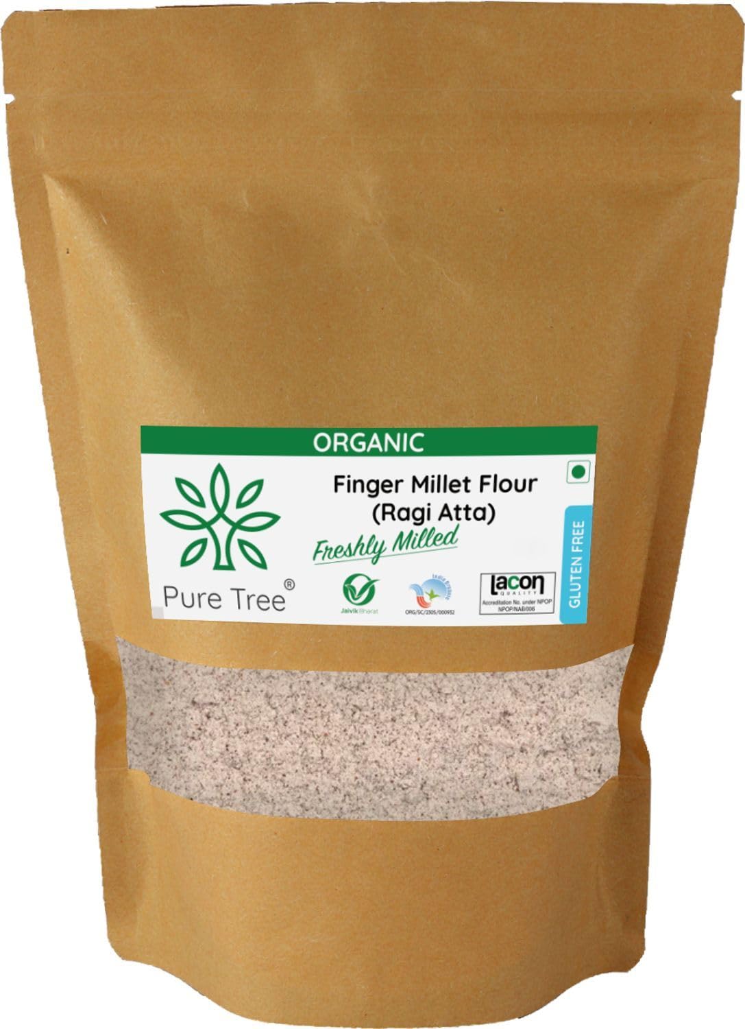 Pure Tree Certified Organic Freshly Milled Ragi Flour Finger Millet ...