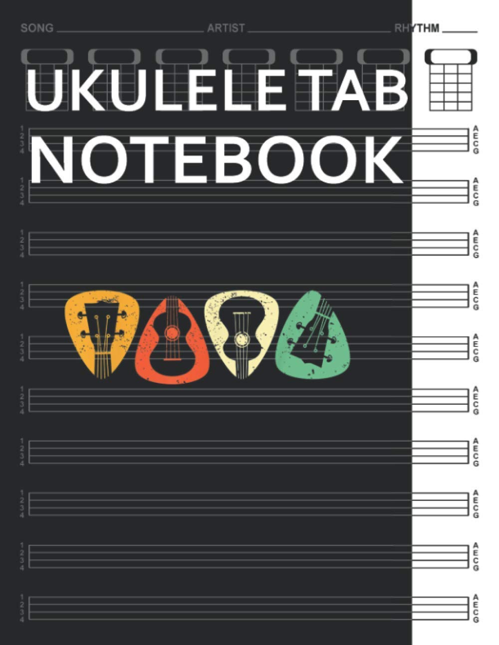 Buy Ukulele Tab : Vintage Pick Ukulele 120 Pages Blank Tablature Sheets ...