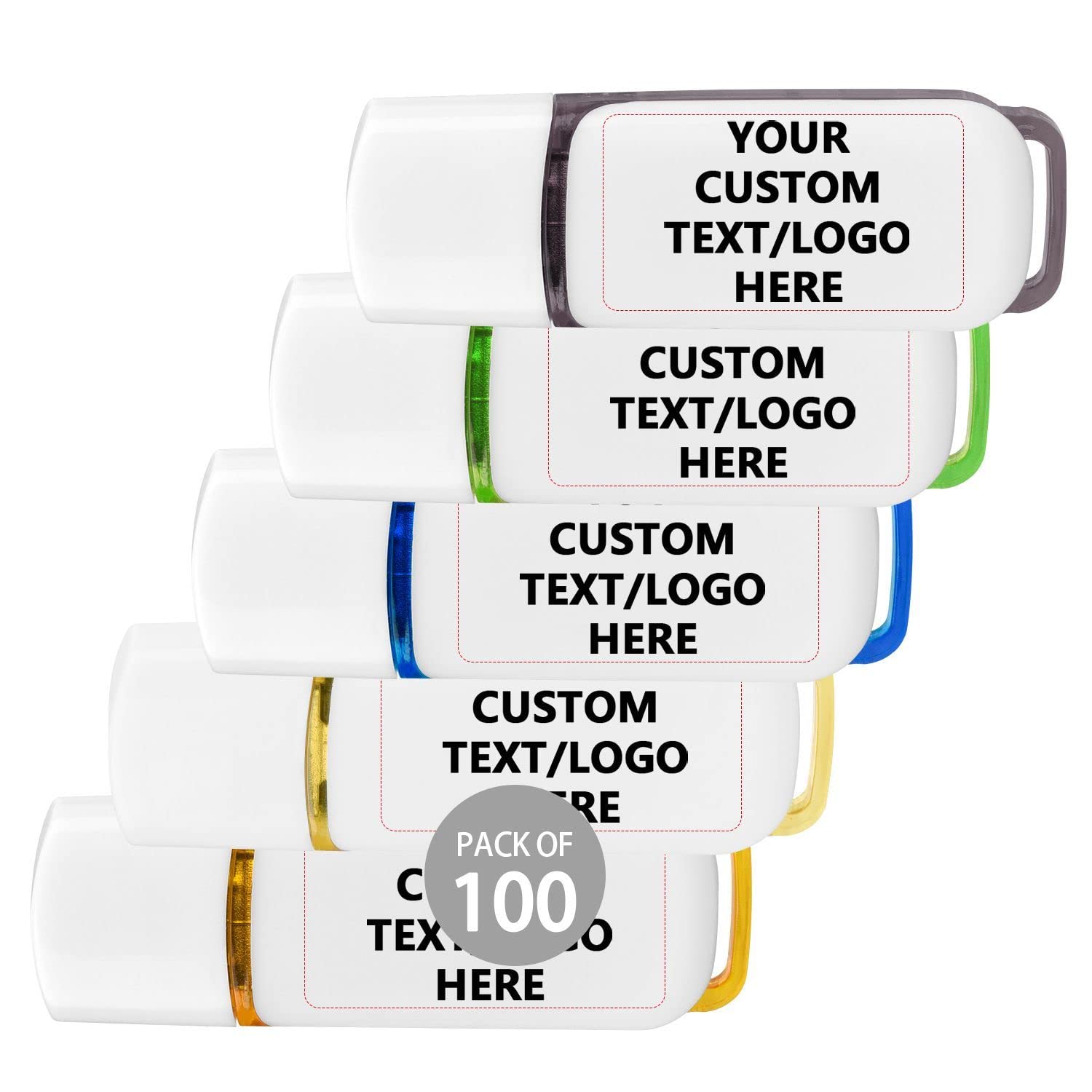 Amazon.com: Paintechz Custom USB Flash Drives Bulk 100 Pack ...