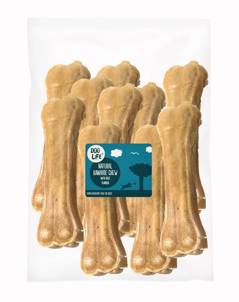 Dog Life Pressed Bones Rawhide, 8.5-Inch, 10-Count : Amazon.co.uk: Pet ...