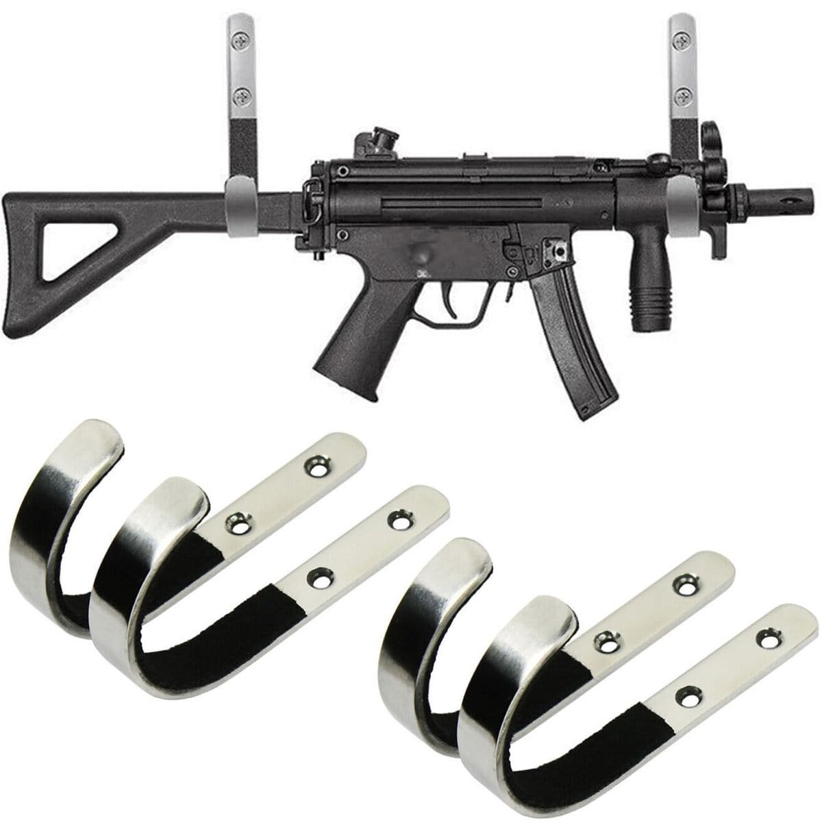 RALSPEC 4 x Padded Rifle Wall Mounting Hooks Brackets Gun Rack Cabinet ...