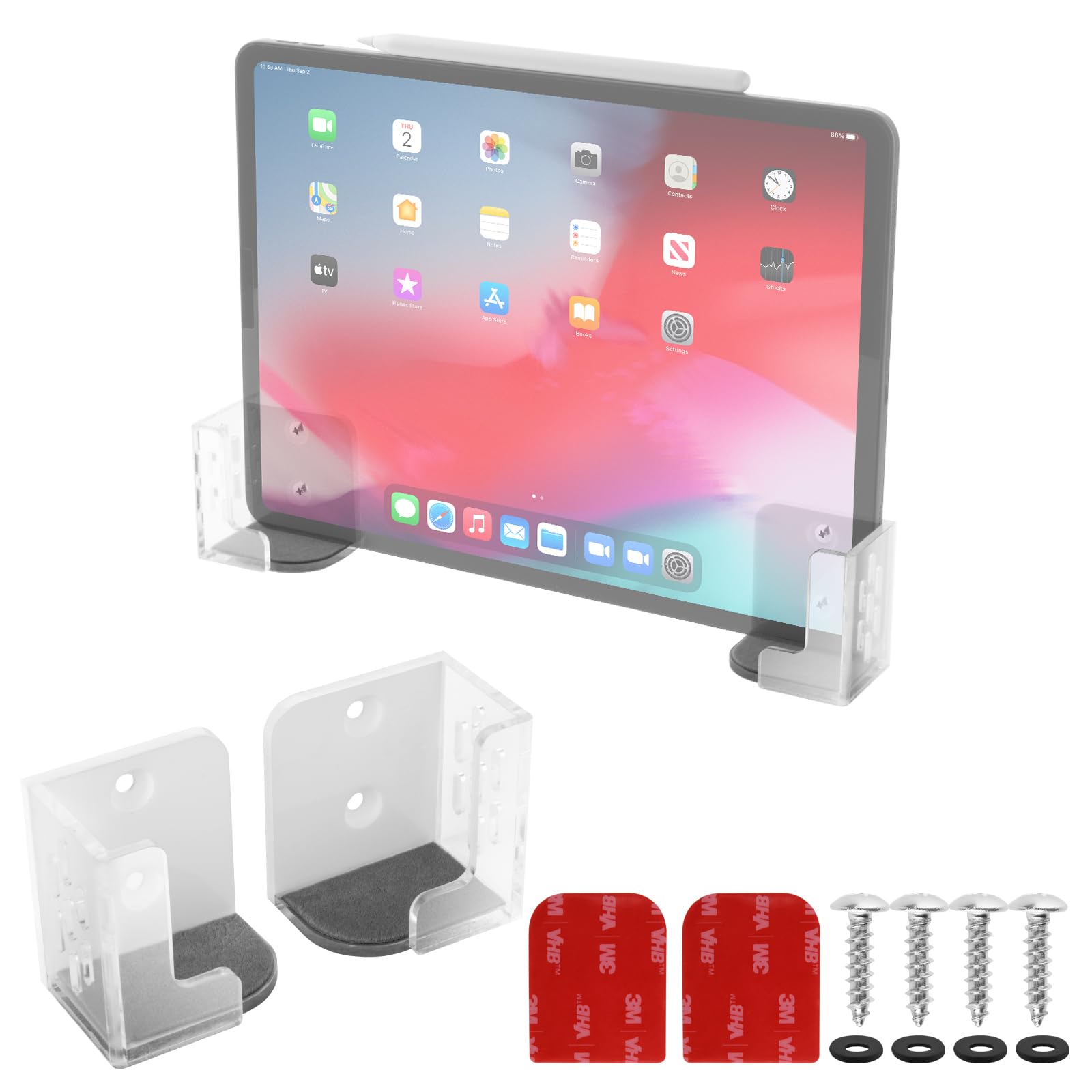 Amazon.com: CaSZLUTION Wall Mount Laptop Holder with Adhesive & Screw ...
