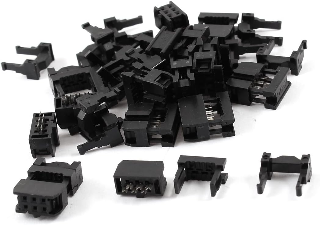 Amazon.com: uxcell 15 Pcs 2 Row IDC Cable Connector FC-6P 6Pin Female ...