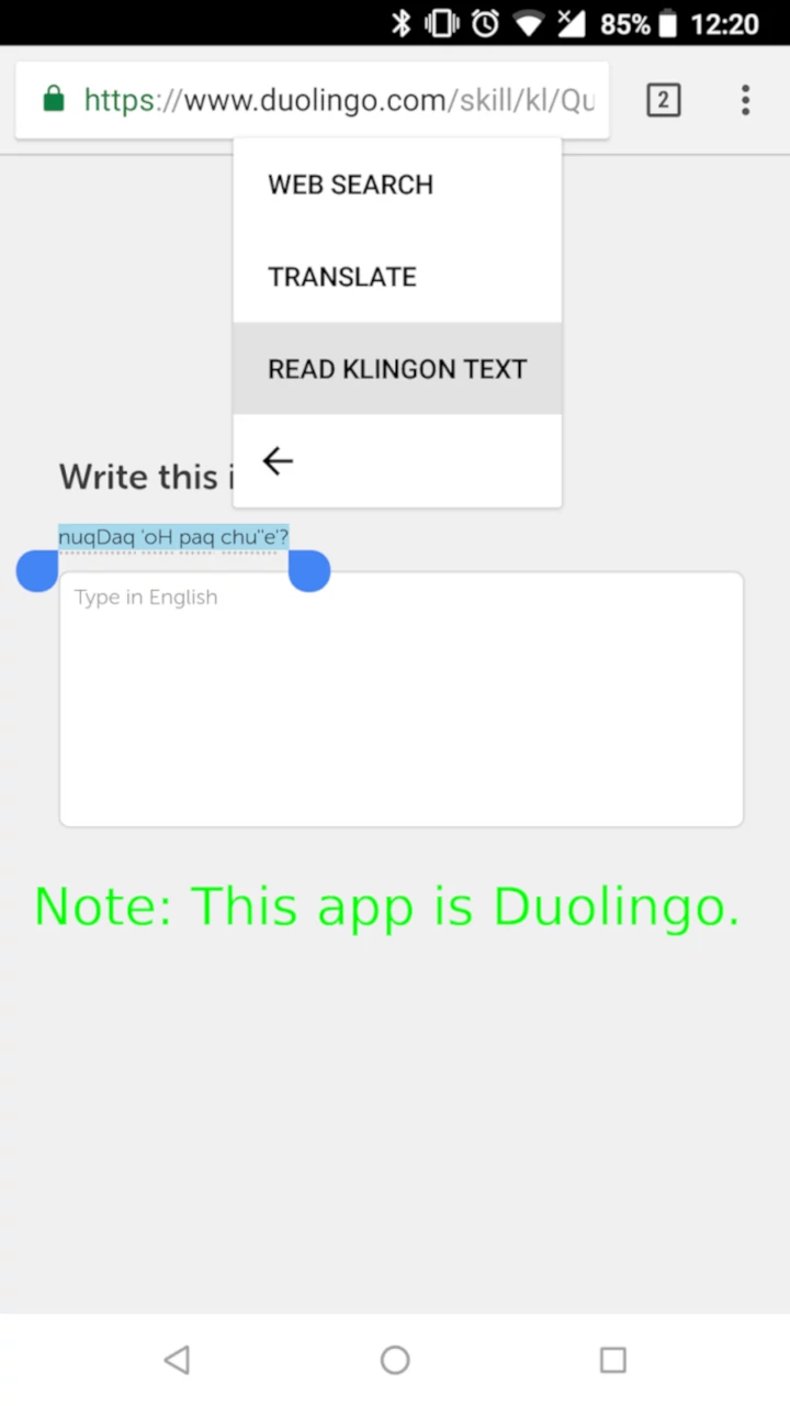 Klingon Language Text-To-Speech Engine - App on Amazon Appstore