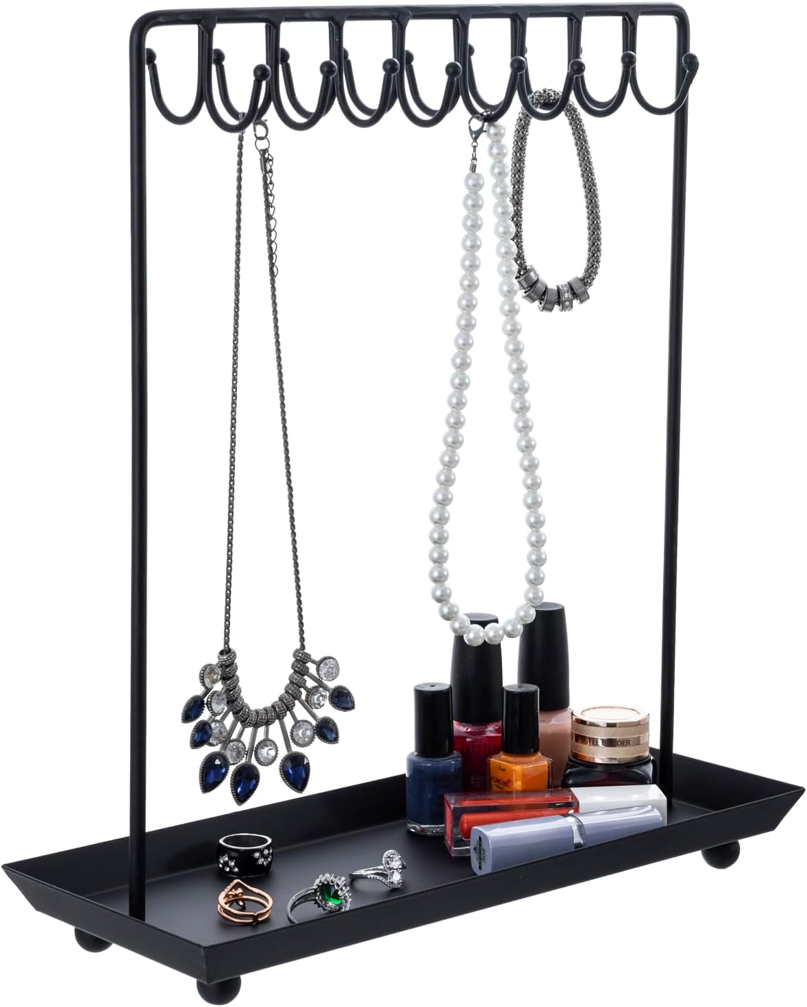 Amazon.com: MyGift Black Metal Jewelry Stand for Women Jewelry ...