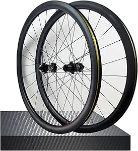 Amazon.co.jp: 700C Road Bike Wheelset, Carbon Fiber Center Lock-Through ...
