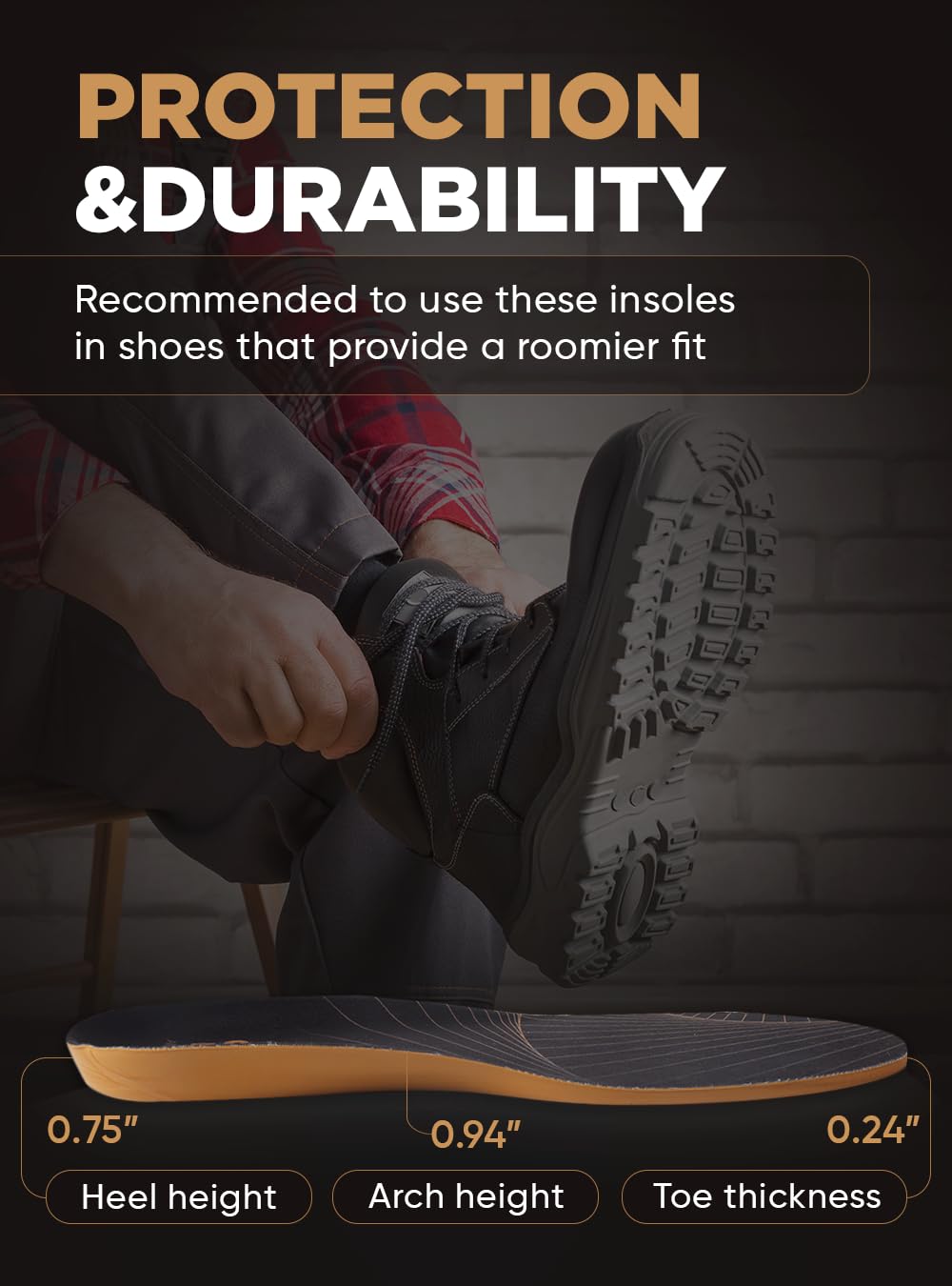 Snapklik.com : Puncture Resistant Work Insole - Nail Proof - Steel Toe ...