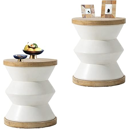 Amazon.com: HOMPUS Outdoor Side Table Sets of 2 w Hemp Rope Handle, 2 ...