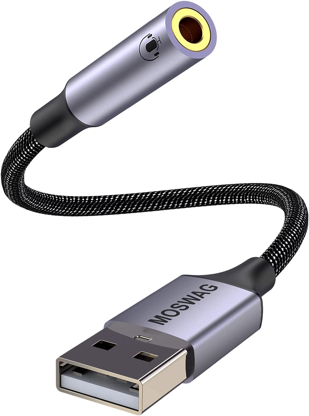 Adaptateur audio MOSWAG USB vers jack 3,5 mm, carte son externe USB-A ...