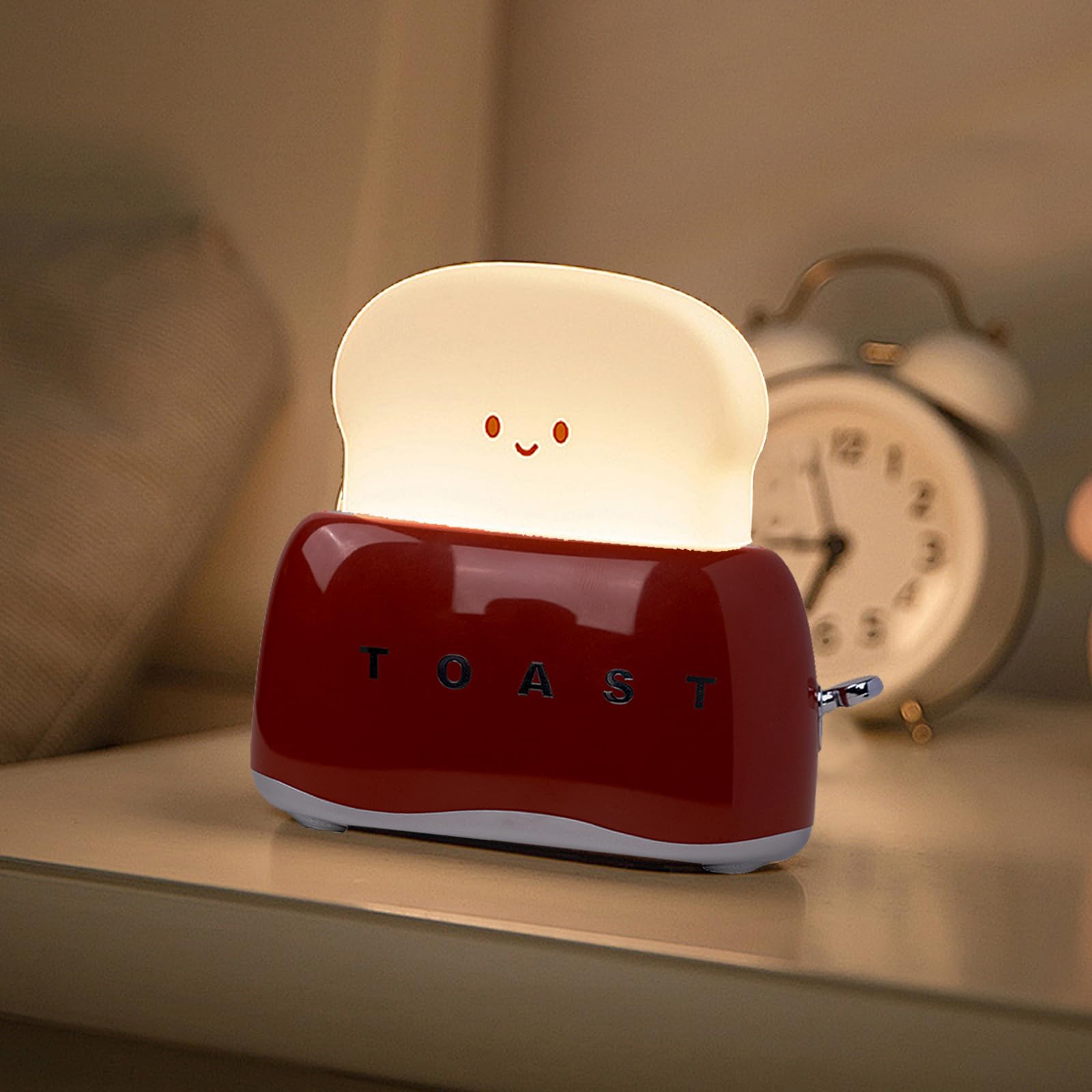Rtavnds Toaster Light,Cute Toast Lamp,Battery Powered Night Light for ...