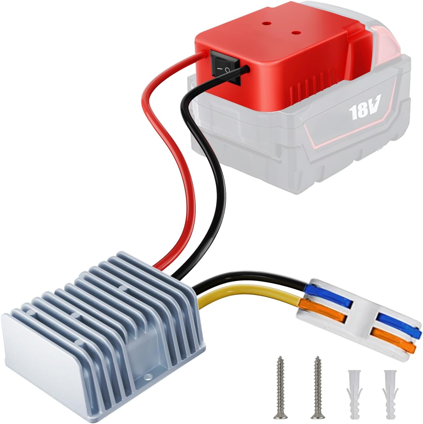 Amazon.com: 18V to 12V Step Down Converter for Milwaukee M18 Batteries ...
