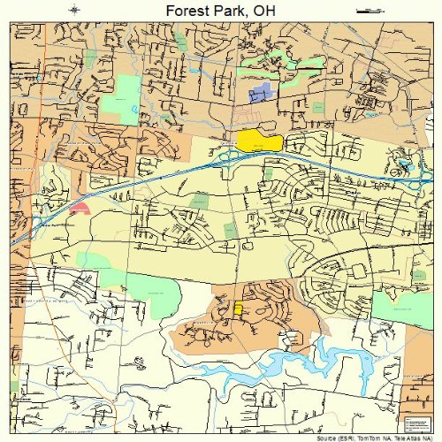 Large Street & Road Map of Forest Park, Ohio OH - Printed poster size ...