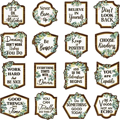 Amazon.com: Chinco 48 Pieces Eucalyptus Positive Sayings Accents ...