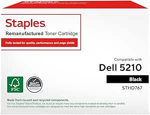 Amazon.com: STAPLES Remanufactured Toner Cartridge Replacement for Dell ...