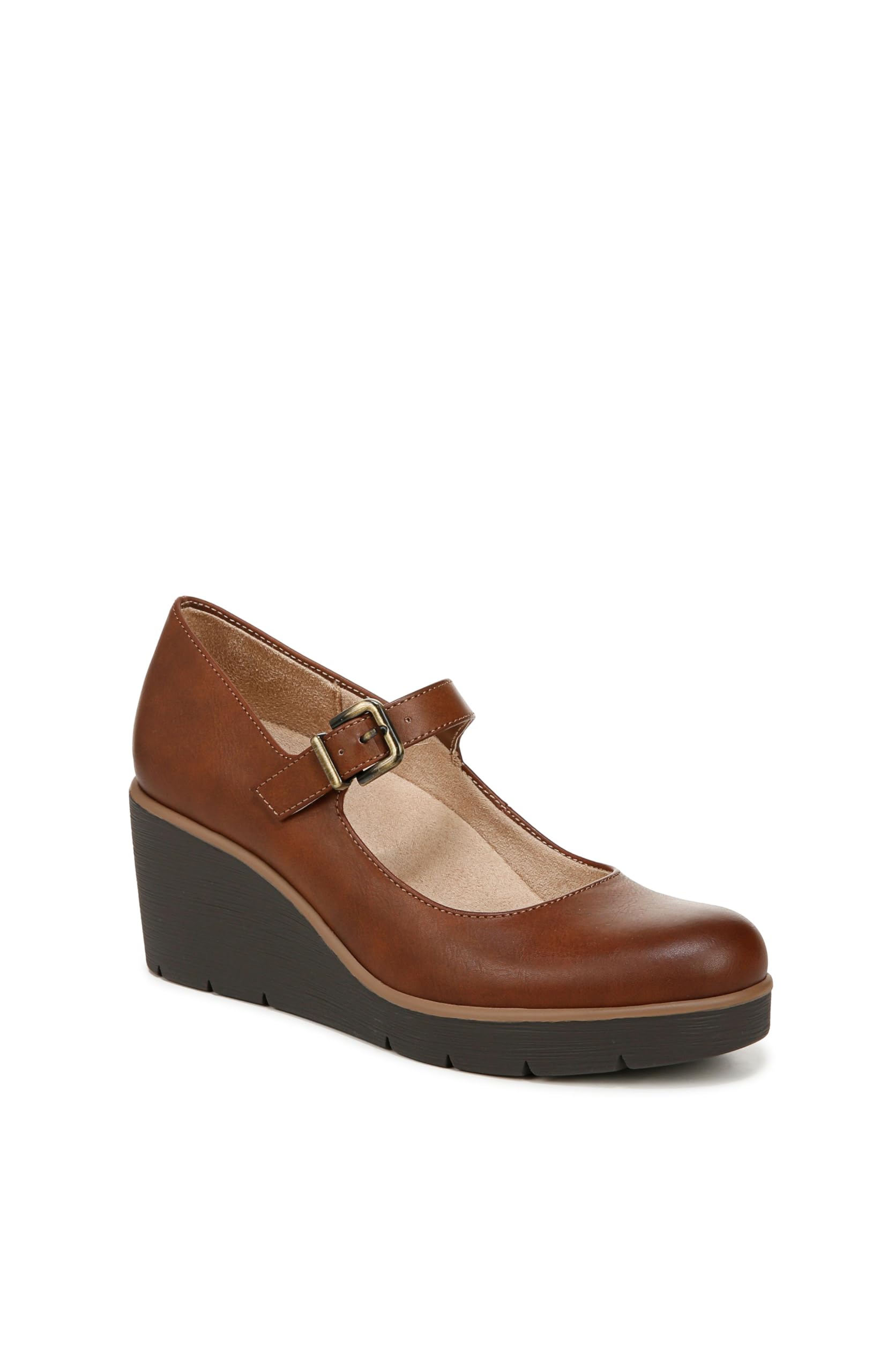 Snapklik.com : Soul Womens Adore Mary Jane Wedge Shoes Toffee Brown 7.5 W