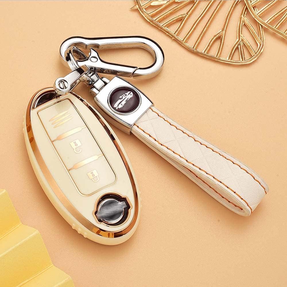 HIBEYO Smart Car Key Case Fits for Nissan Protective Case Key Cover TPU ...