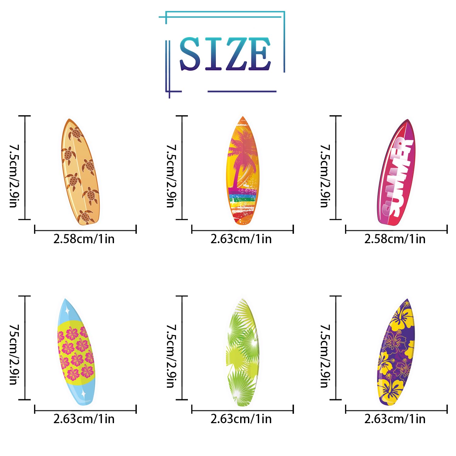 Snapklik.com : 48pcs Surfing Surfboard Happy Birthday Cupcake Toppers ...