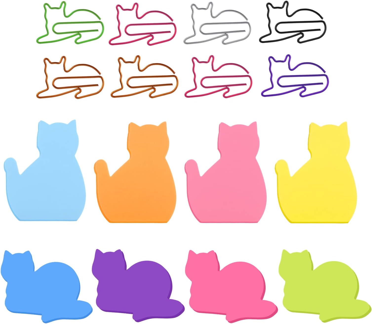 Amazon.com : Cute Cat Sticky Notes 6 Color Bright Colorful Sticky Pad ...