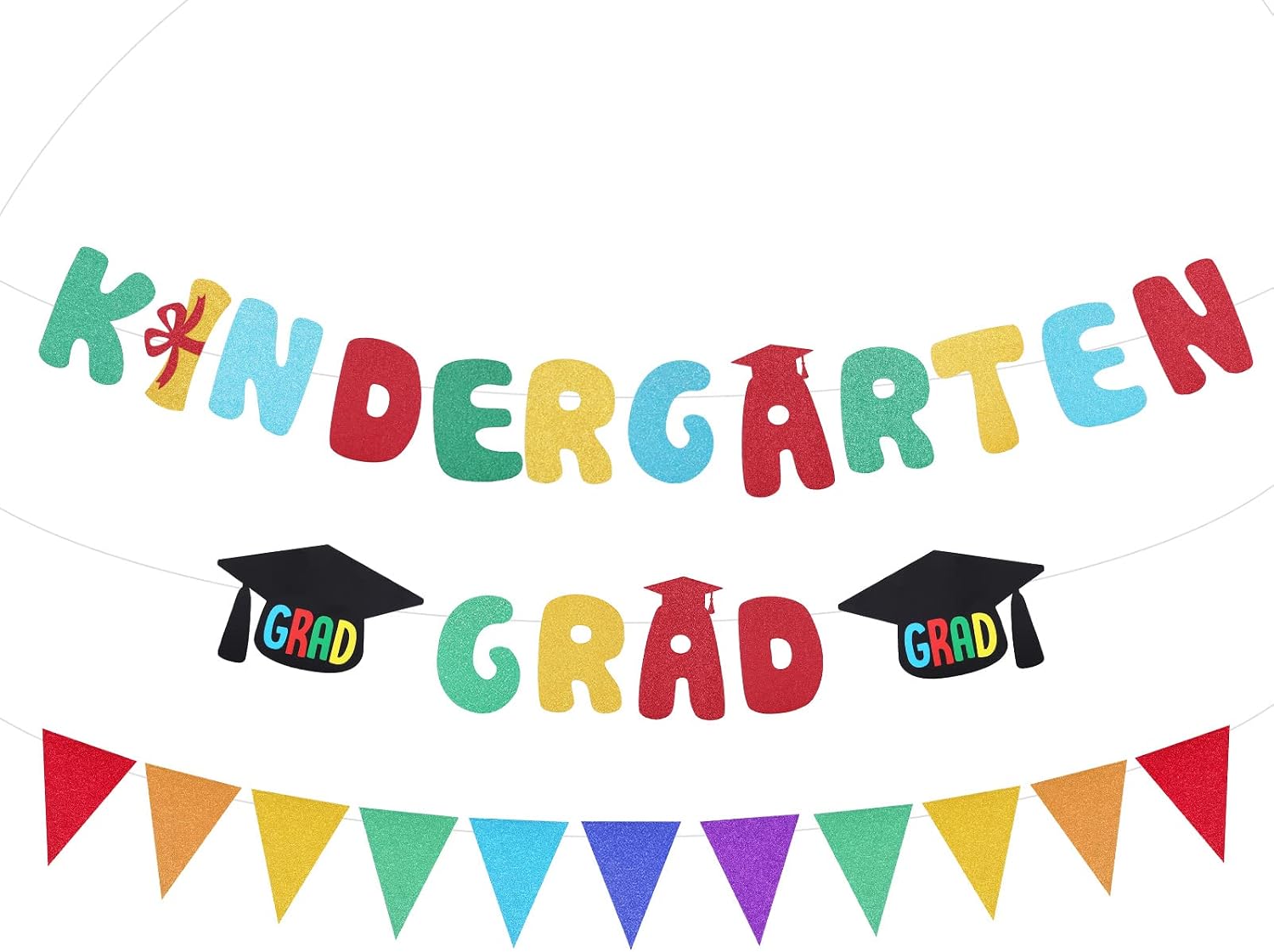 Amazon.com: Kindergarten Graduation Party Decorations, Colorful Glitter ...