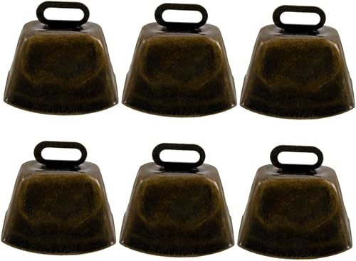 SUPVOX 6pack Vintage Style Small Cowbells Pet Tracking Bells for Cattle ...