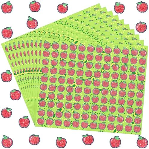 Amazon.com: 1080pcs Teacher Dotty Apples Stickers for Teacher Award, 1 ...