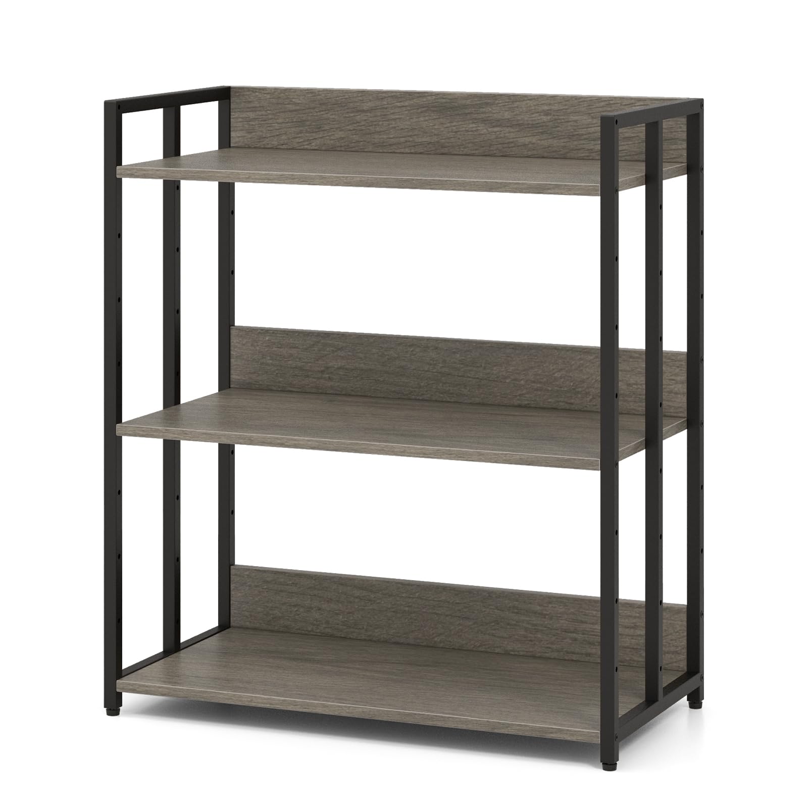 CASART 3-Tier Storage Shelf, Industrial Bookshelf Wooden Shelving Unit ...