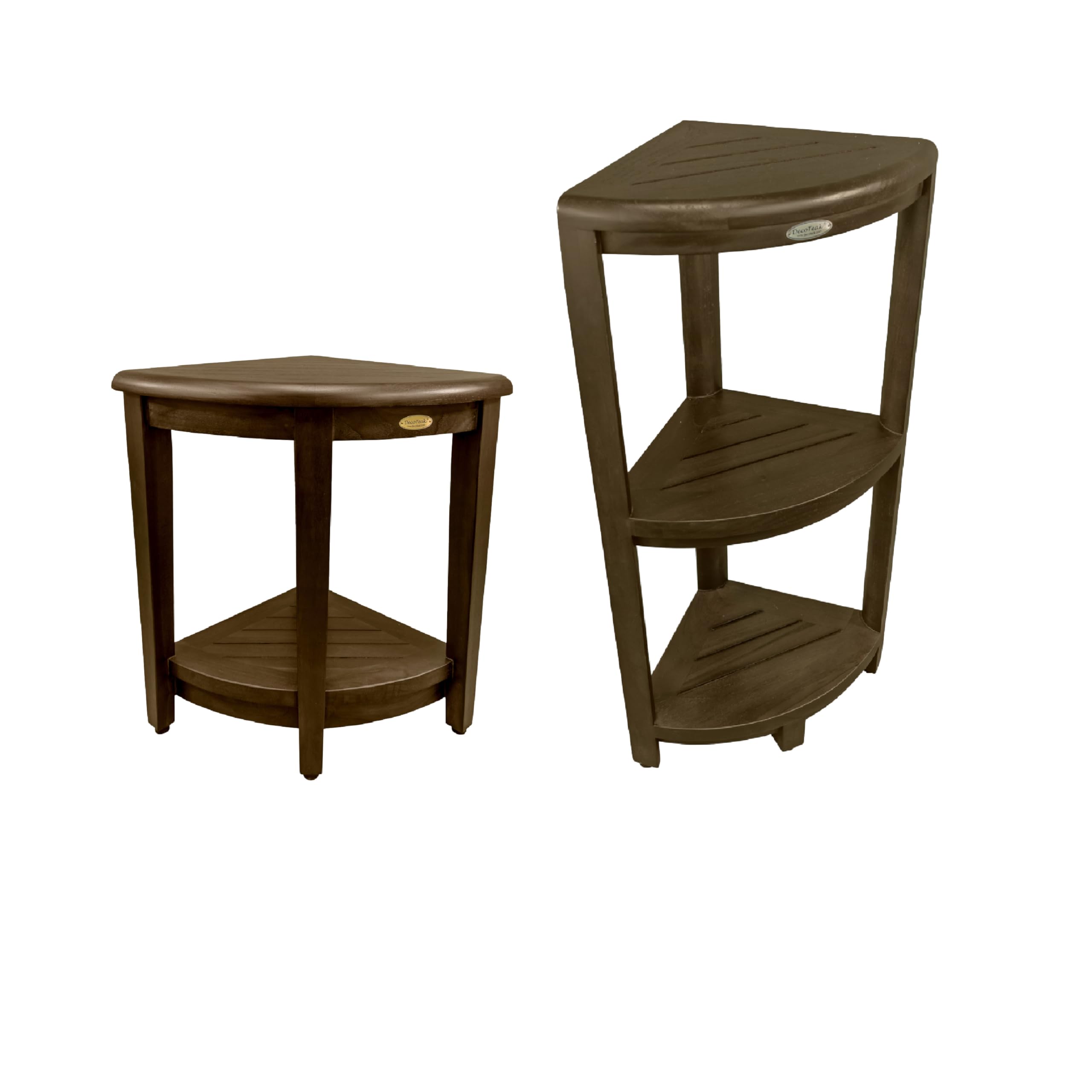 Amazon.com: Decoteak Teak Corner Shower Bench - Shower Stool with ...