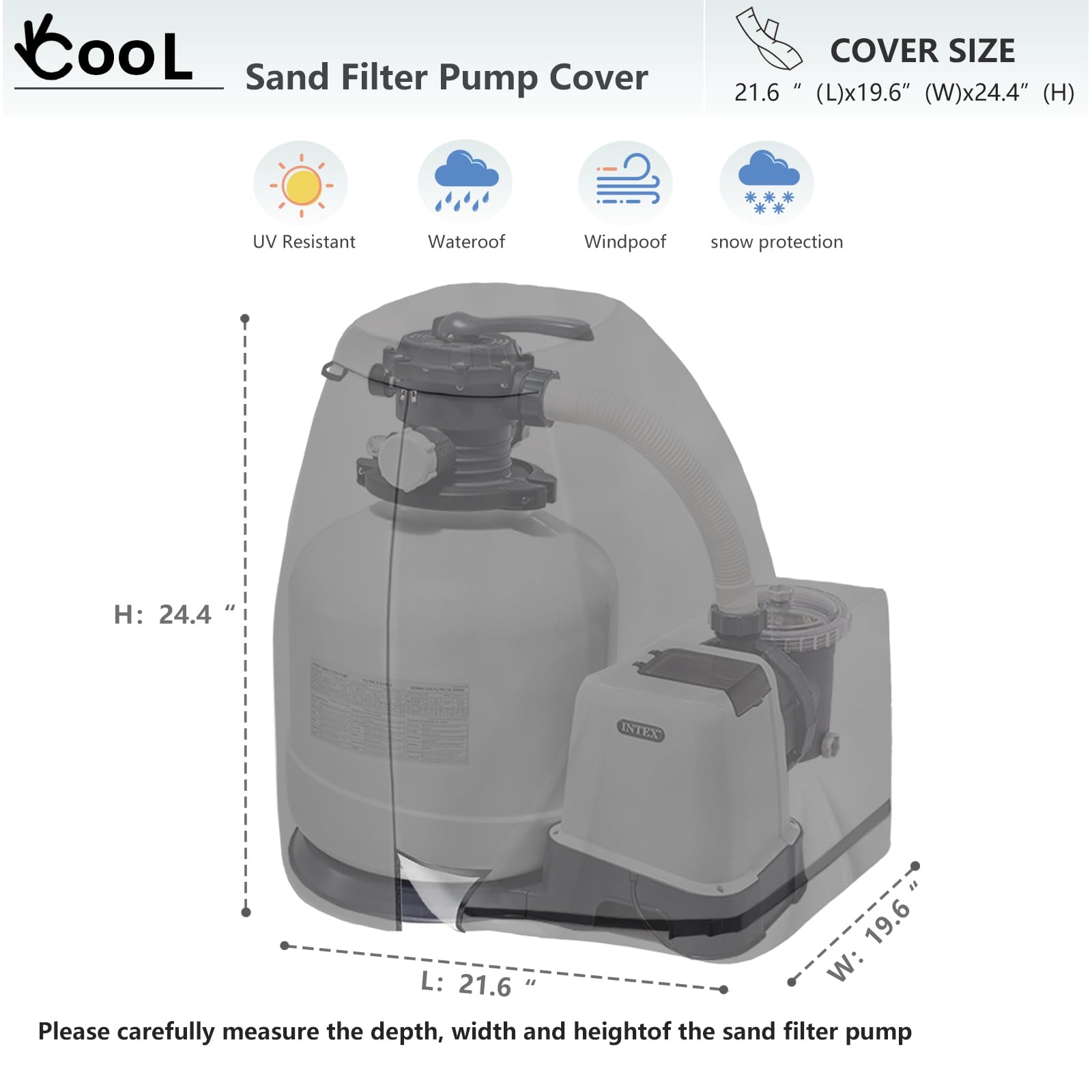 Snapklik.com : Okcool Sand Filter Pump Cover,Waterproof Anti-UV Pool ...