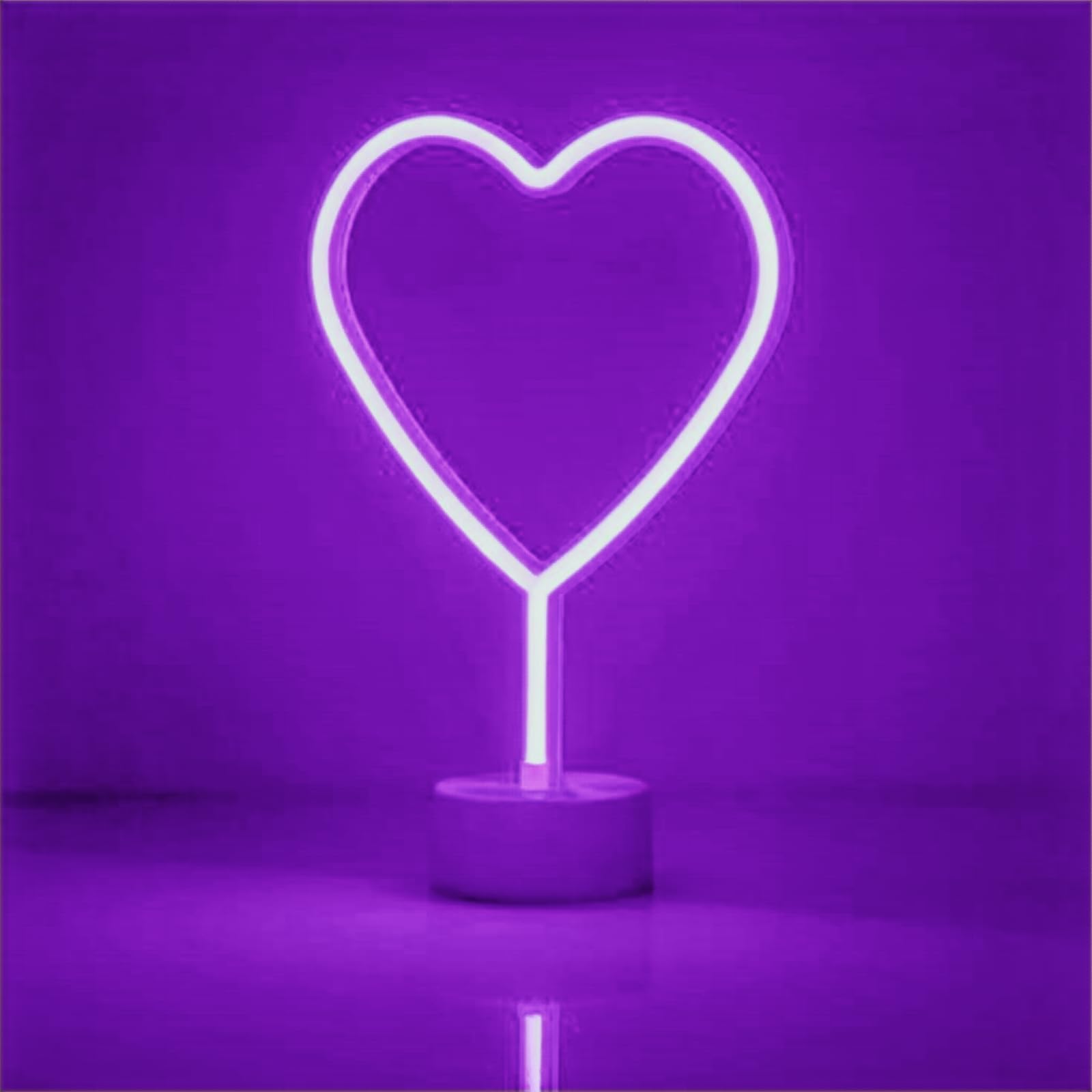 BRIGHTDECK 2 Pack Heart Neon Signs, LED Pink Heart Neon Lights Battery ...