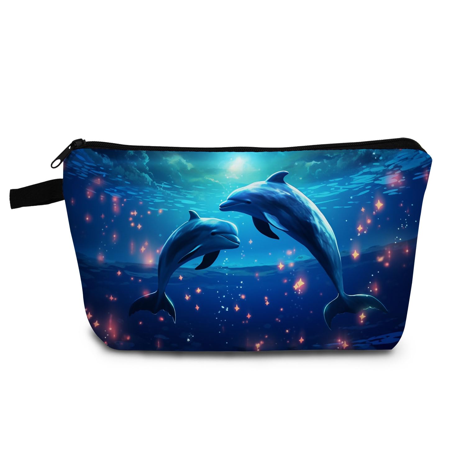 Amazon.com: YULUENZE Dolphin Gift Blue Dolphin Makeup Bag Cute Small ...