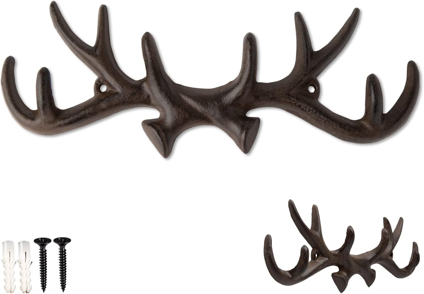 Amazon.com: Comfify Vintage Cast Iron Deer Antlers Wall Mounted Hooks ...
