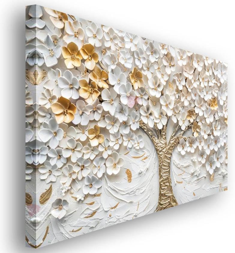 IDEA FACIL | Hermoso Cuadro - Impresión Canvas Árbol Blanco 140x90cm ...