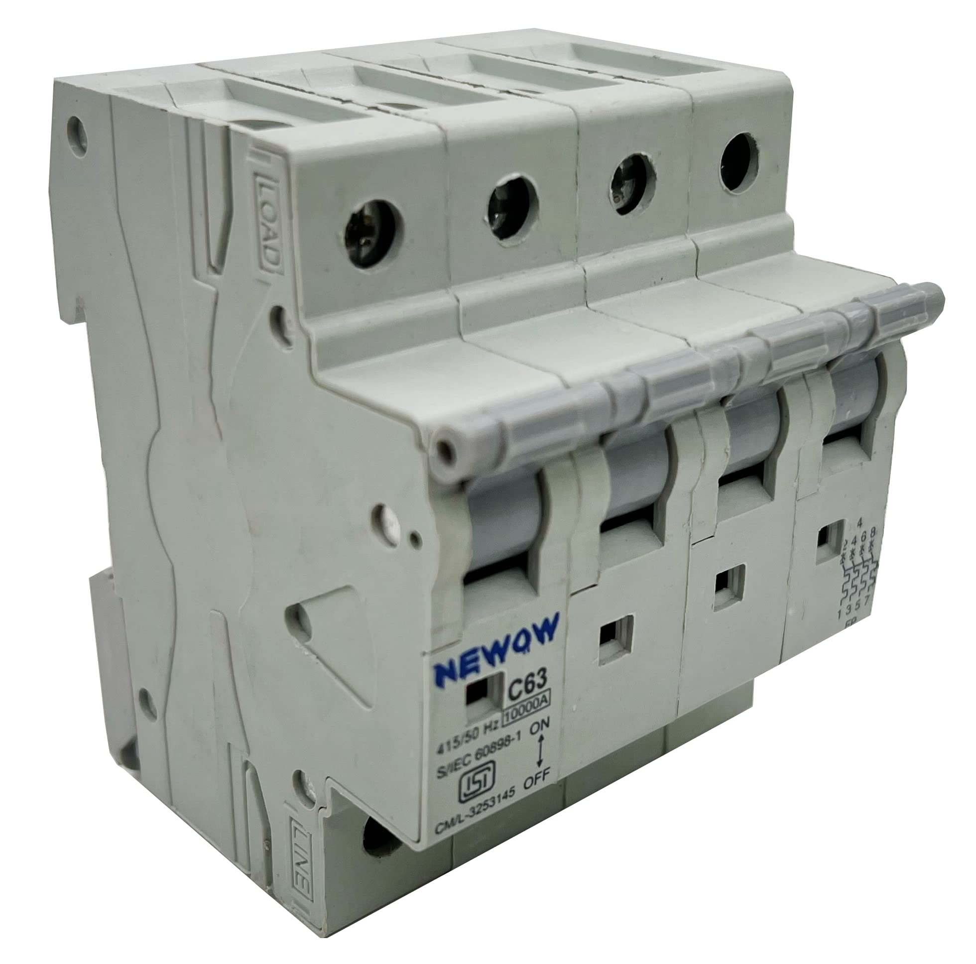 Newow 63Amp Four Pole FP MCB ISI Marked Miniature Circuit Breaker Type ...