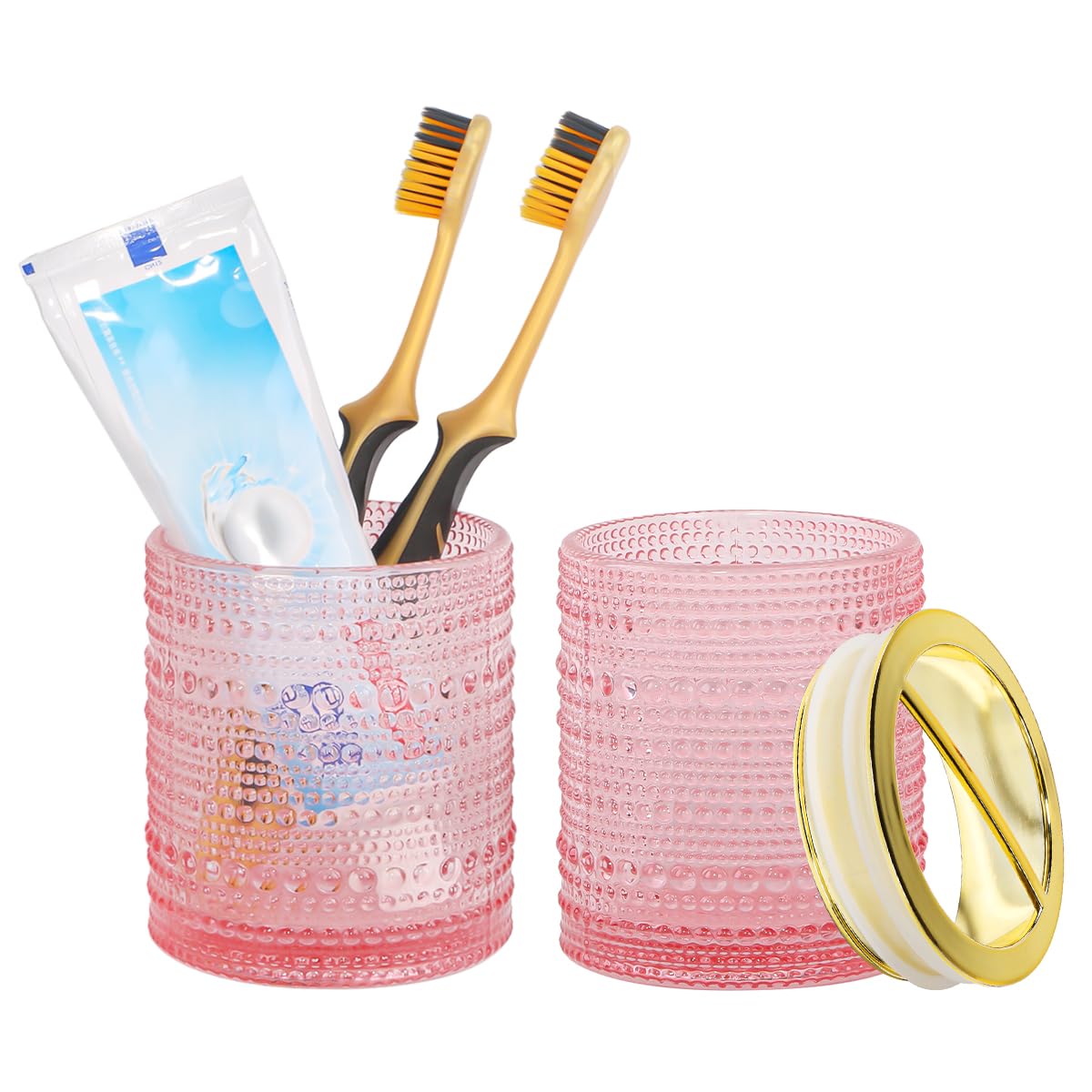 Amazon.com: Tonxus Pink Toothbrush Holders,2pcs Glass Toothbrush Holder ...