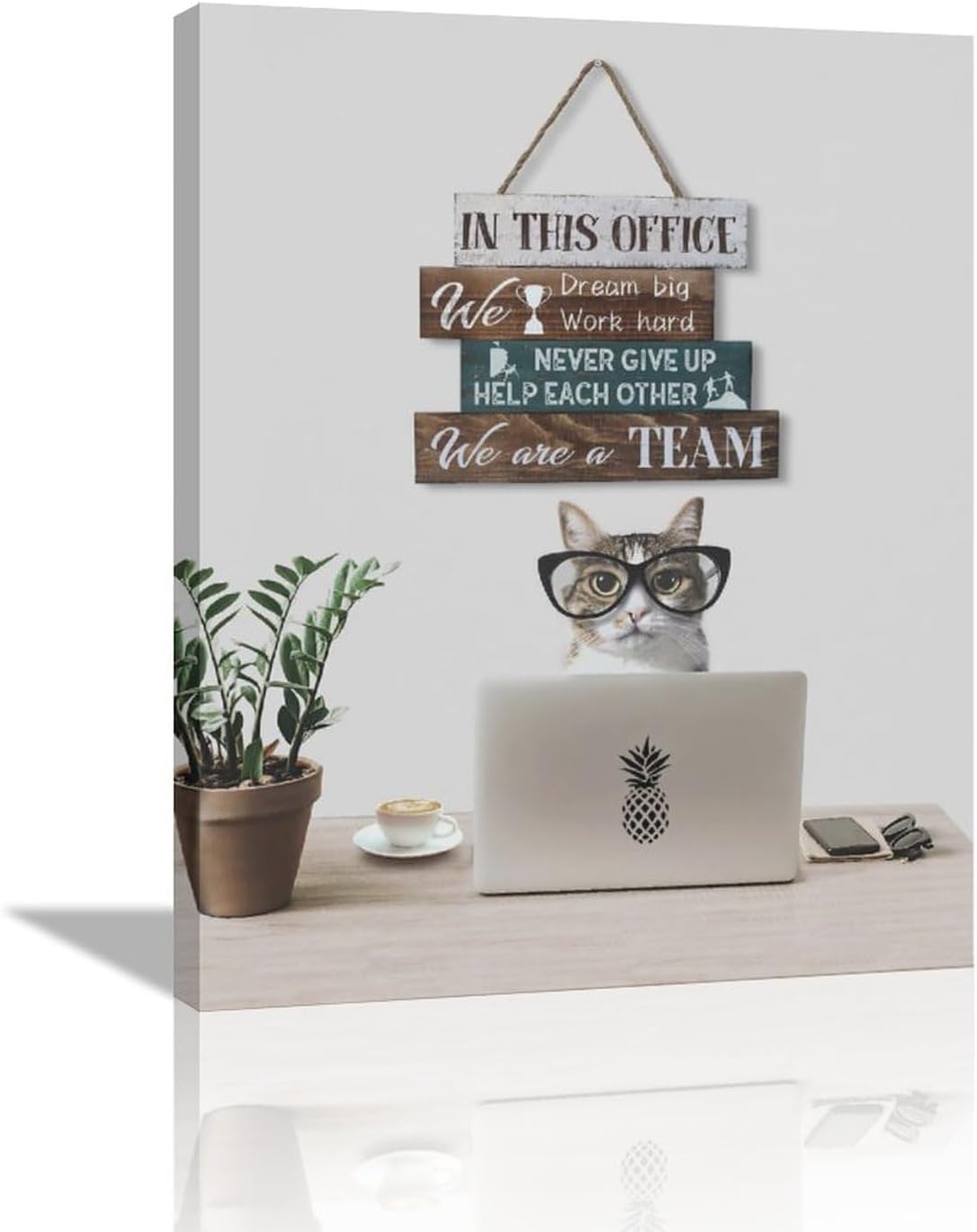 Amazon.com: Funny Cat Office Wall Art In This Office Pictures Wall ...