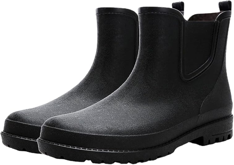Amazon.com | pfoosnd Mens Rain Boots Ankle Rubber Rain Boot Mens ...
