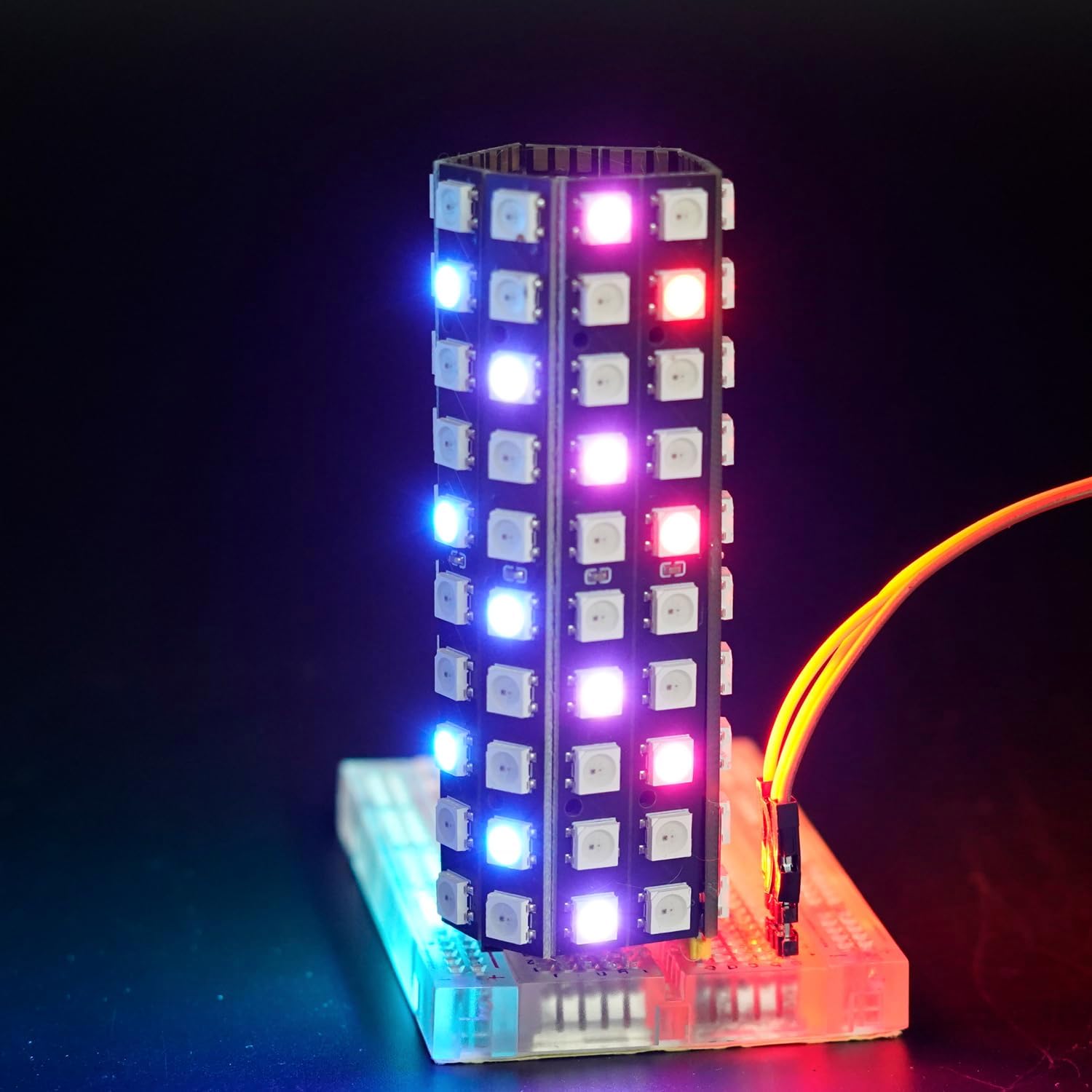 10x10 WS2812B 5050 RGB LED Light Stick Matrix Individually Addressable ...