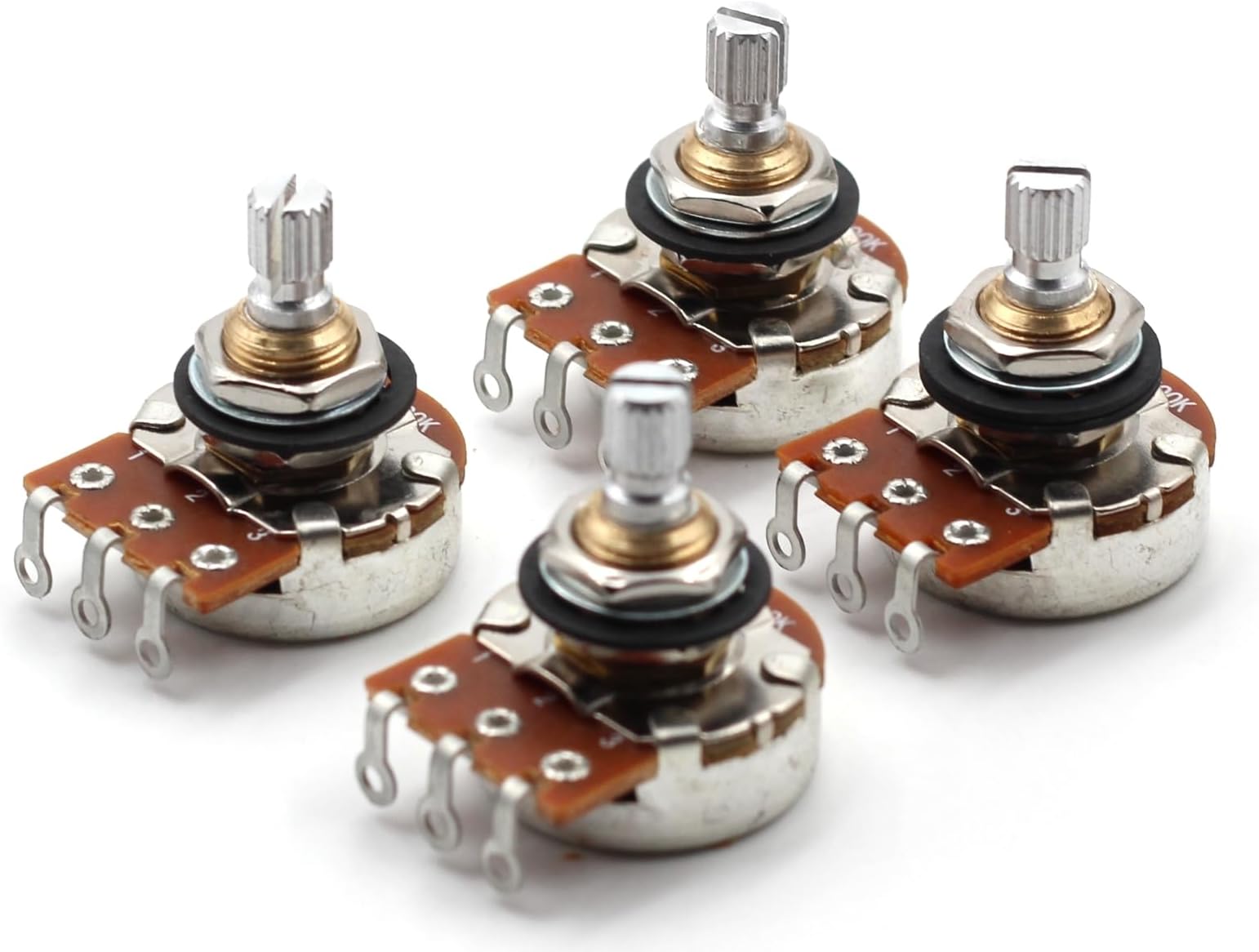 Amazon.com: FLEOR 2pcs Small Size Guitar Pots 18mm Split Shaft A500K ...