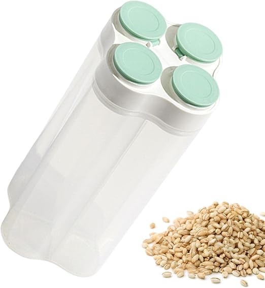 Amazon｜シリアル コンテナー ストレージ,分割密閉米貯蔵タンク - 透明な食品保存容器、省スペースのキッチンオーガナイザー ...