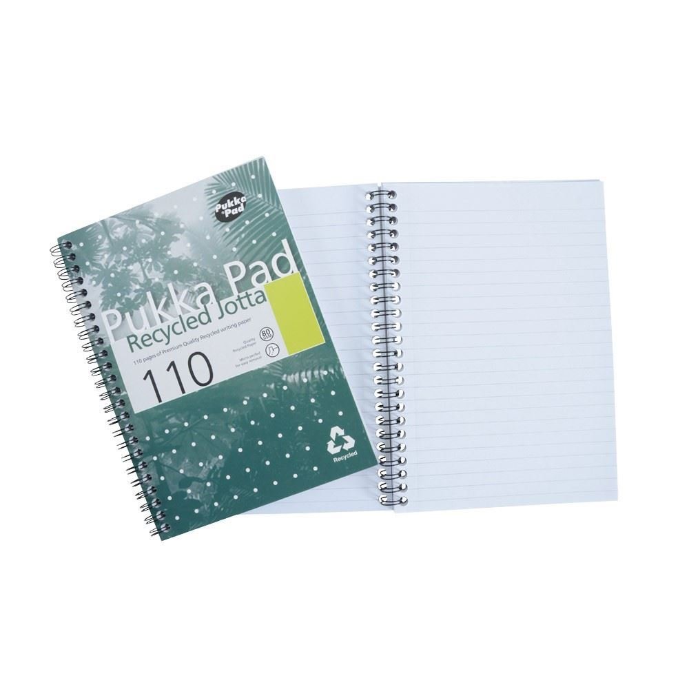 Pukka Recycled Wirebound A5 Notebook Feint Ruled 110 Pages [Pack of 3 ...