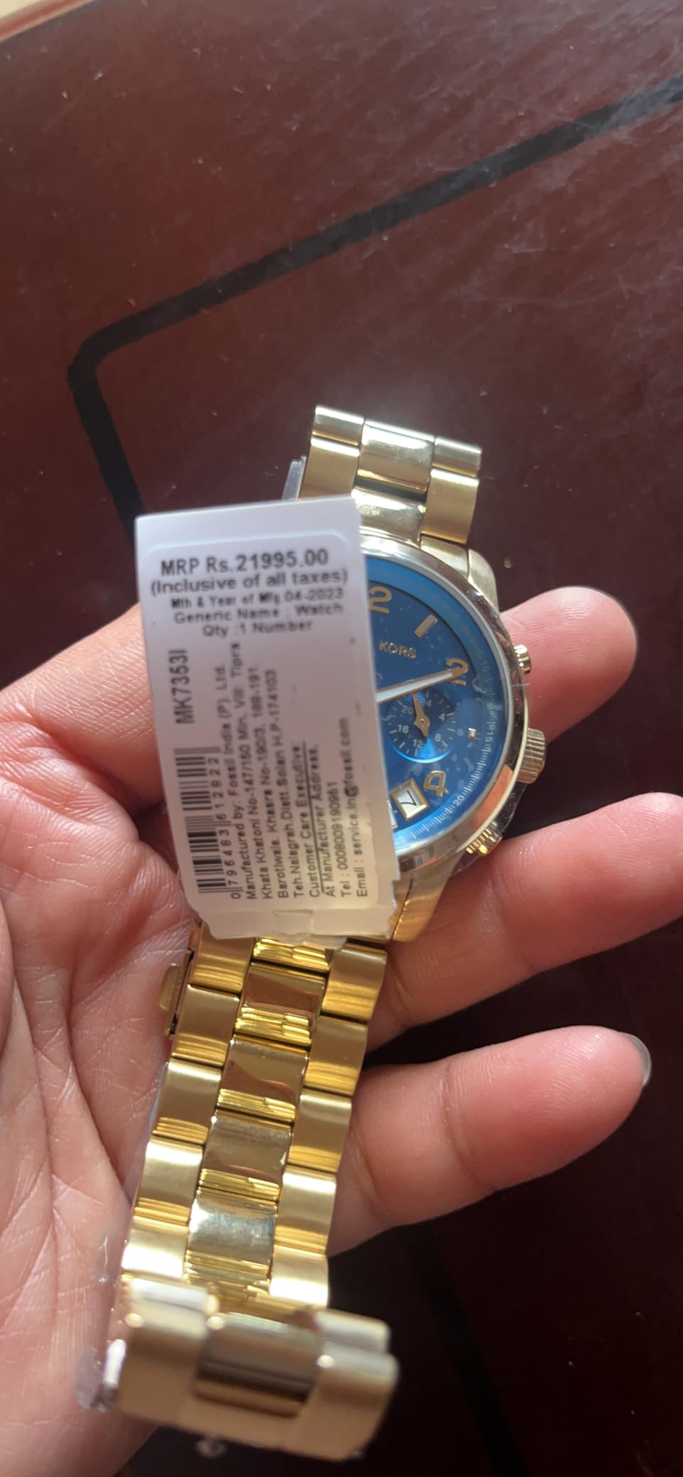 Buy Michael Kors Runway Gold Watch MK9074 at Amazon.in