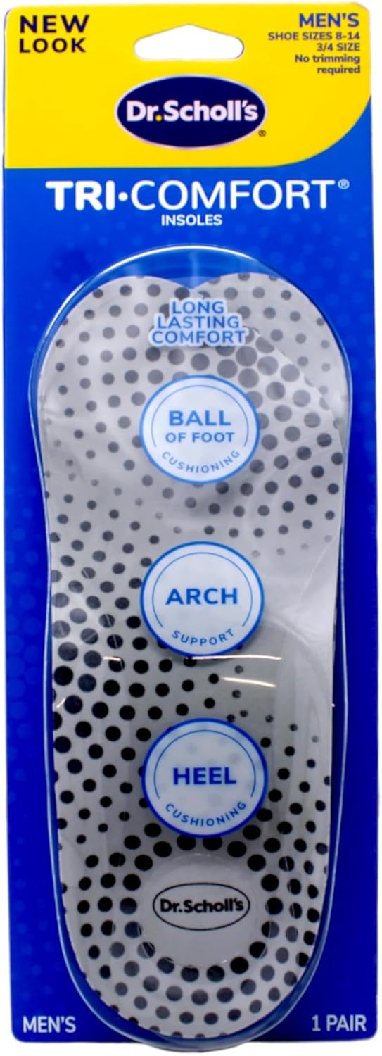 Dr. Scholl's Tri-Comfort Orthotics Inserts, Men's Size 8-12, 1-Pair ...