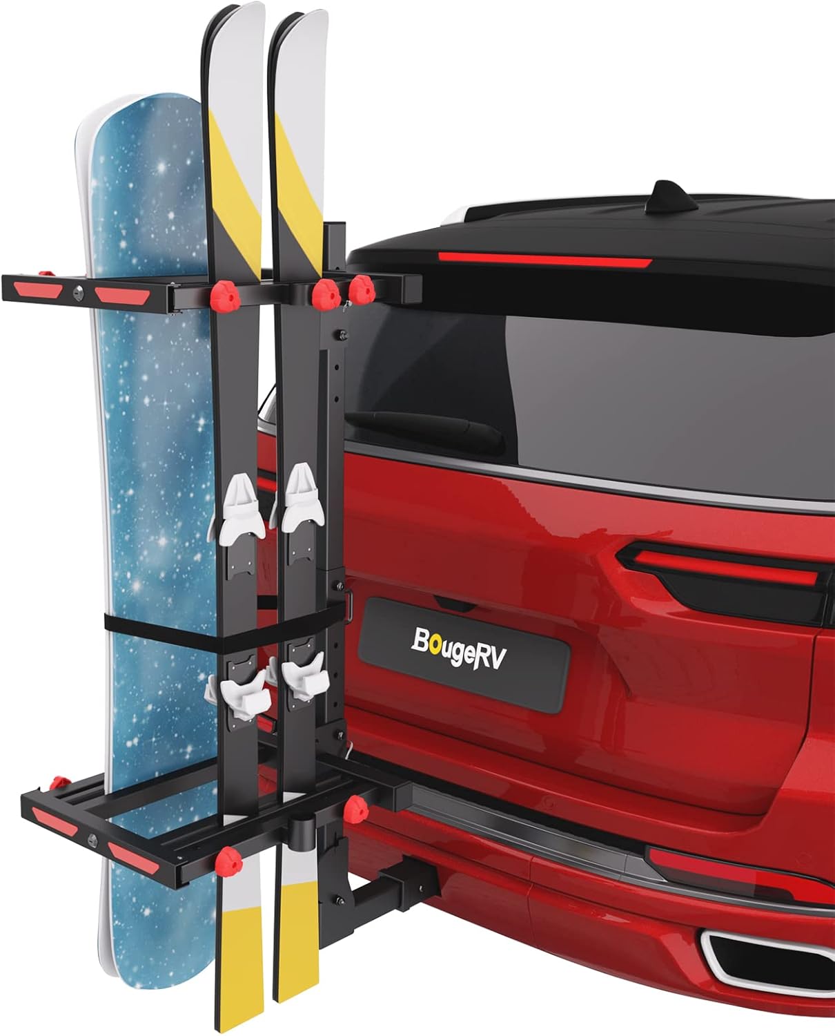 Amazon.com : BougeRV Hitch Ski Snowboard Rack with Security Lock ...