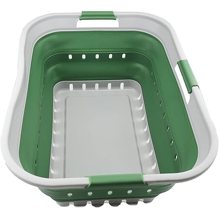 SAMMART 42L Collapsible Plastic Laundry Basket - Foldable Pop Up ...